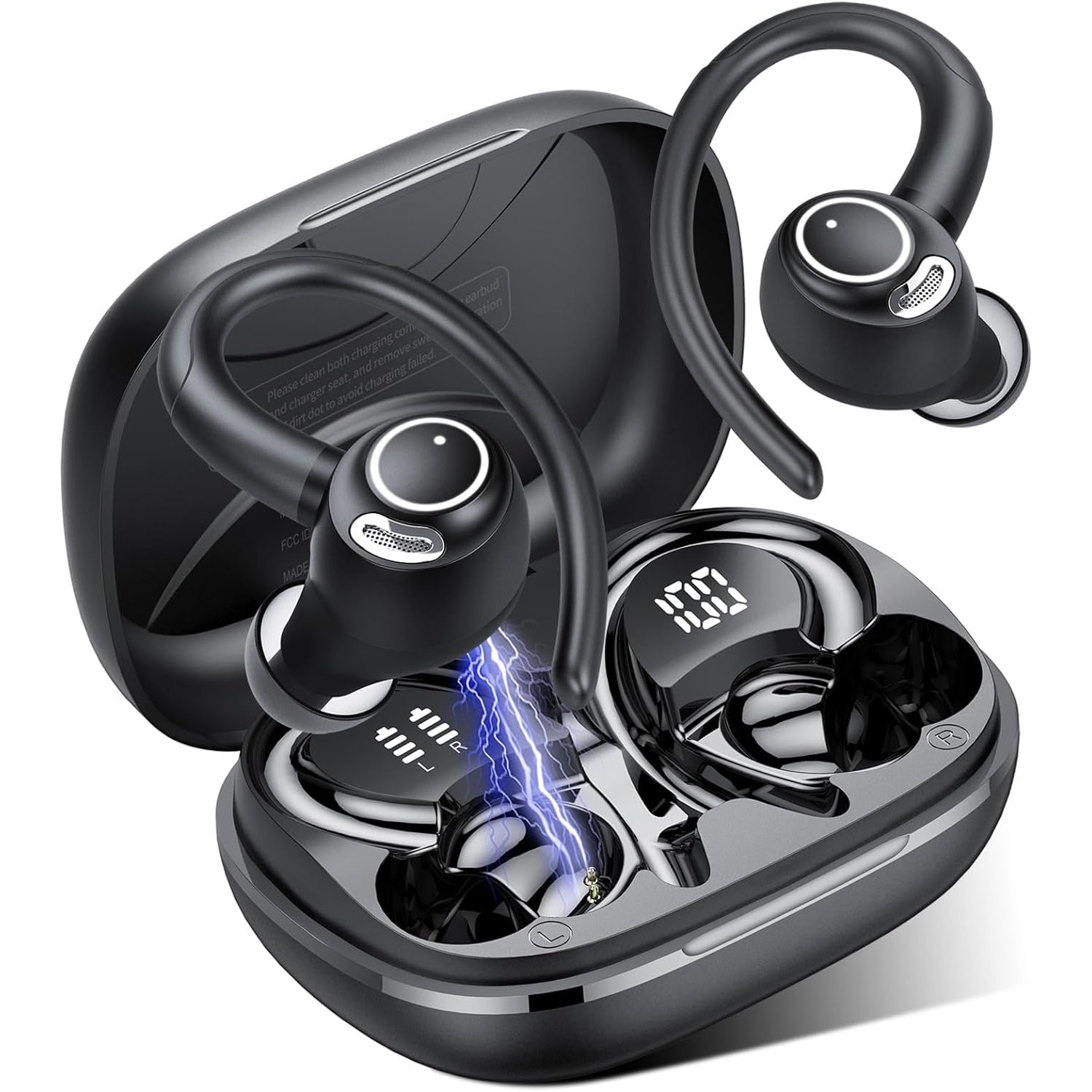 Casti wireless fara fir Sport, Wanscomin®, Bluetooth 5.3, audio ...