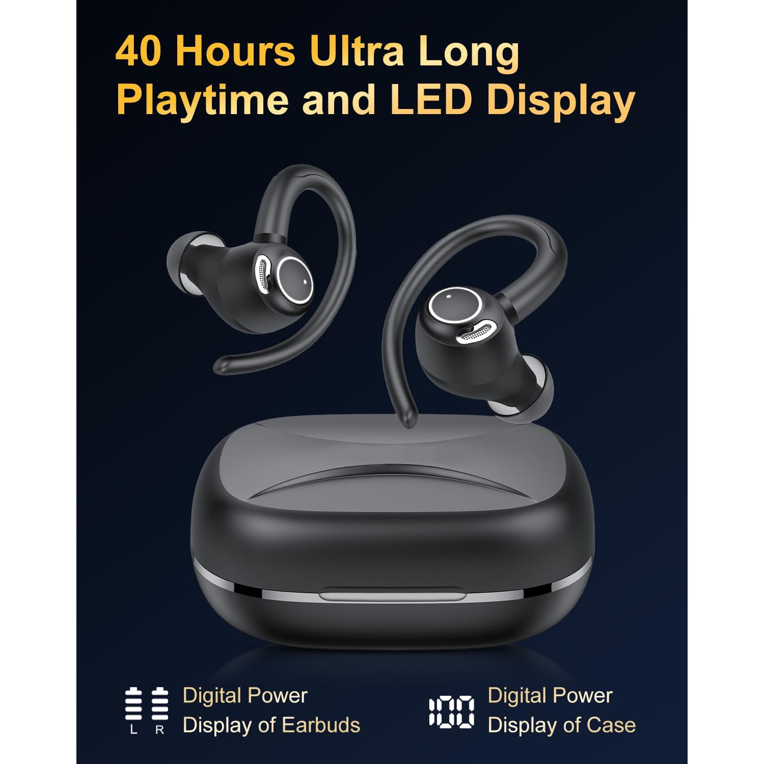 Casti wireless fara fir Sport, Wanscomin®, Bluetooth 5.3, audio ...