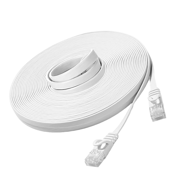 Cablu UTP Retea, AEWOYAD, Format Plat Flexibil Cat6, Conector RJ45, Alb ...