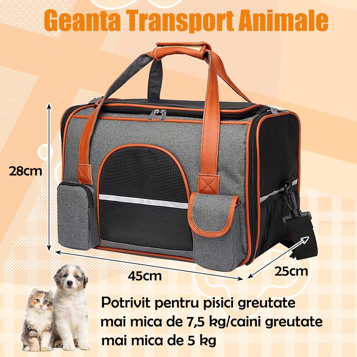 Geanta de Transport pentru Animale de Companie, BYONDSELF®, Pliabila ...