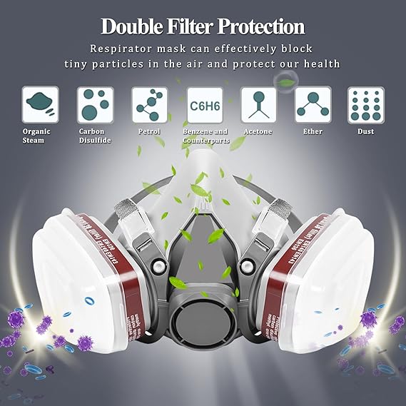 Masca respiratorie, Excitat, reutilizabila, cu ochelari de protectie ...