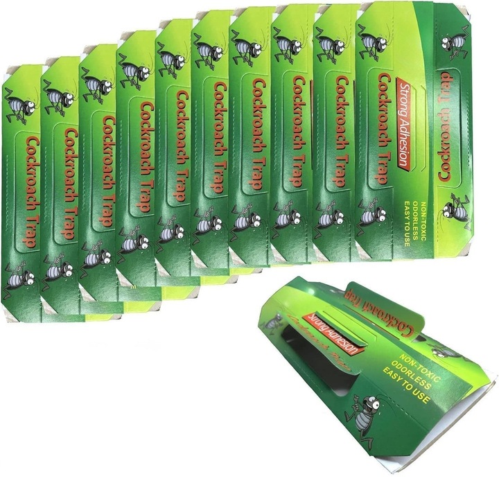 Set de 10 capcane pentru gandaci, Excitat®, sigur, non-toxic, portabil ...
