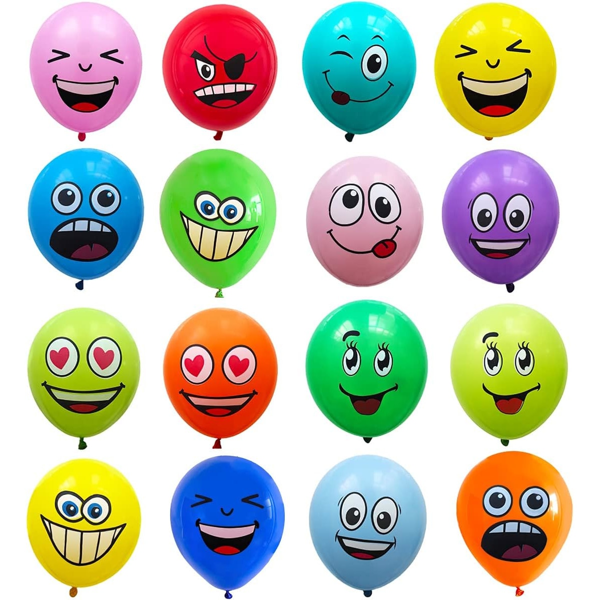 Set 100 baloane din latex, JENUOS®, petrecere de aniversare, Emoticoane ...