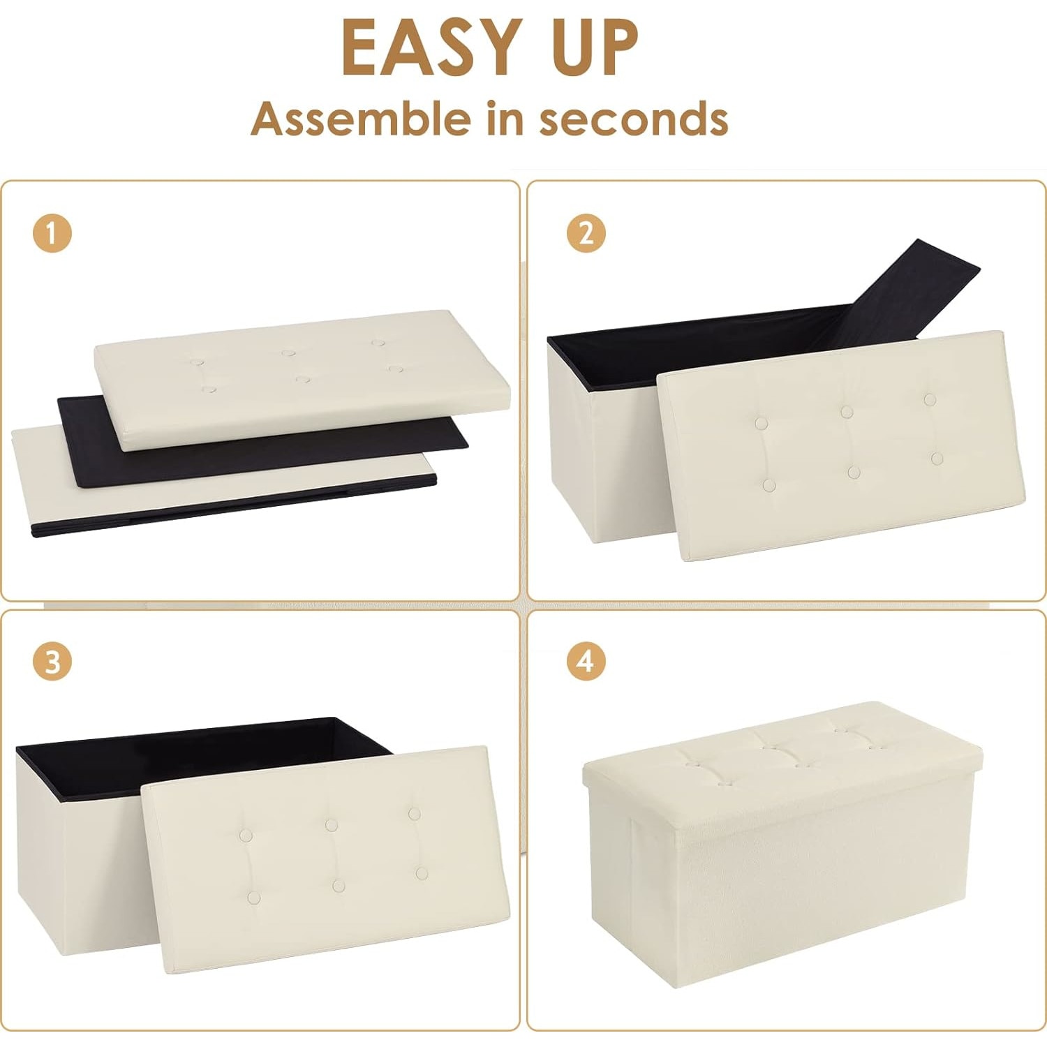 Taburet pliabil cu spatiu de depozitare, greutate suportata 150 kg ...