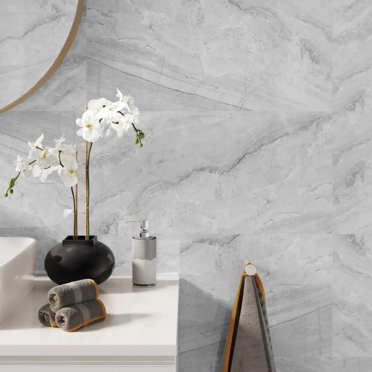 Panou decorativ SPC pentru perete cu aspect marmura, Vilo Home - Ash ...