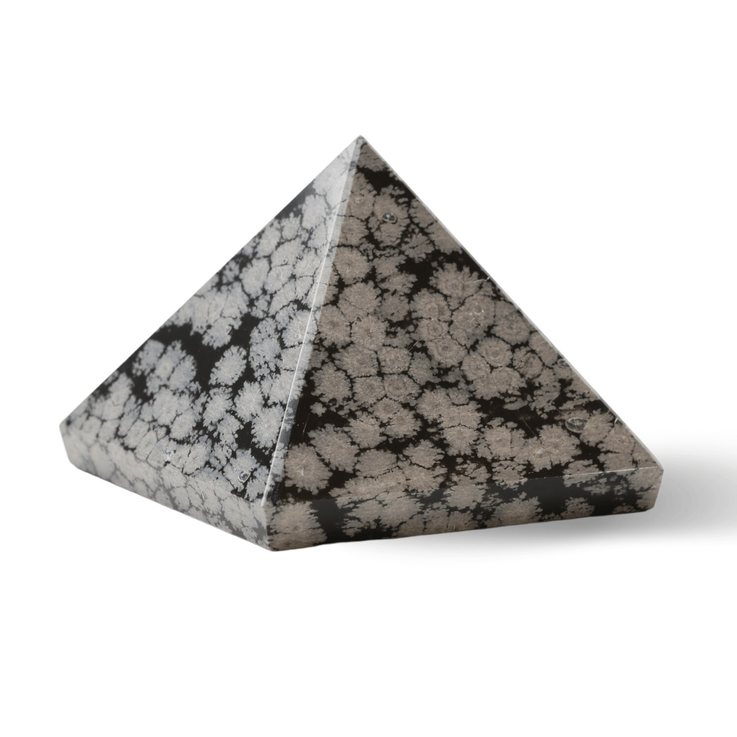 Piramida Sculptata Manual 60mm din Piatra Obsidian Fulg de Nea Natural ...