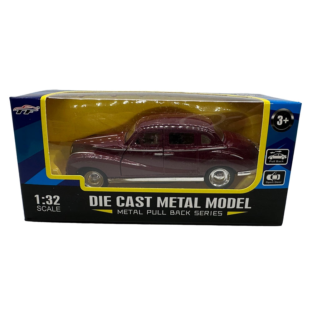 Macheta Volga, masina metalica clasica, 1:32, pull-back, se deschid ...