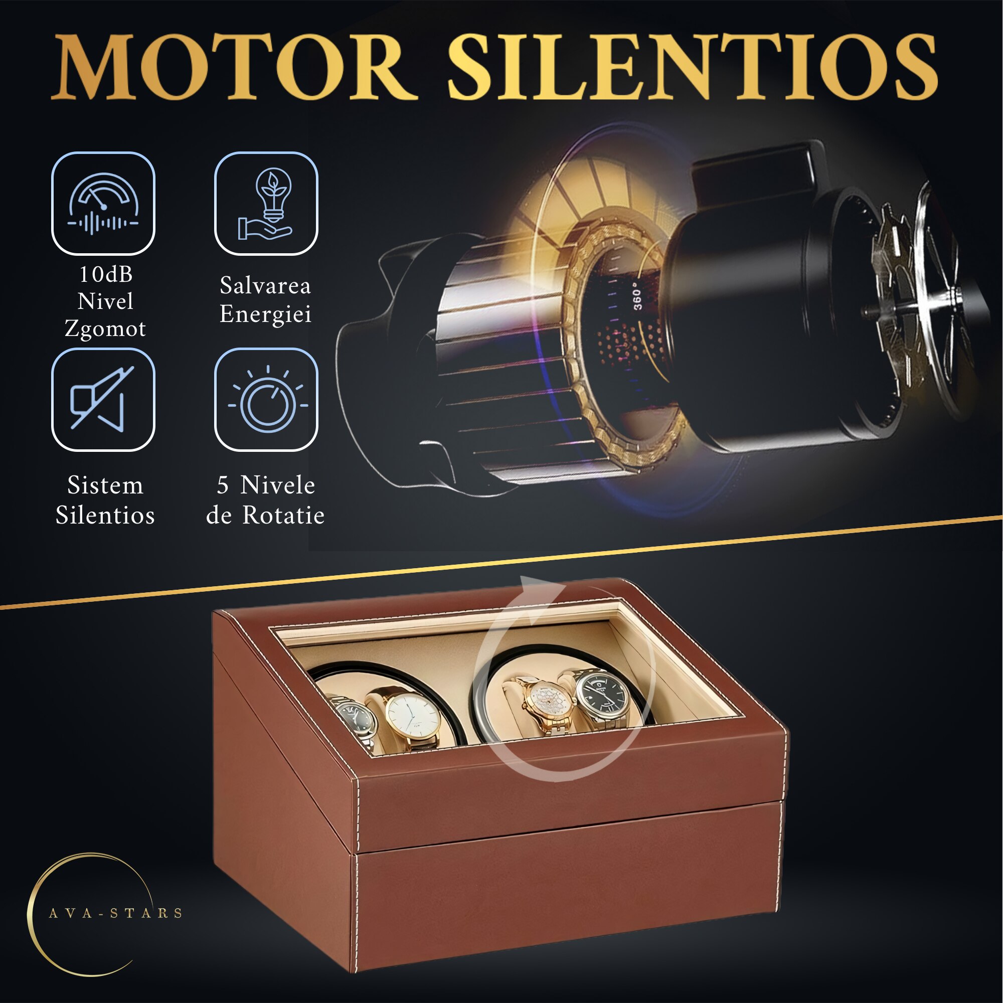 Cutie intors ceasuri automatice, Luxury 4+6, Ava-Stars ®, Interior ...