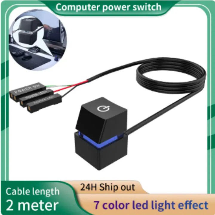 Buton mecanic On/Off pentru PC, ABS, Negru - eMAG.ro