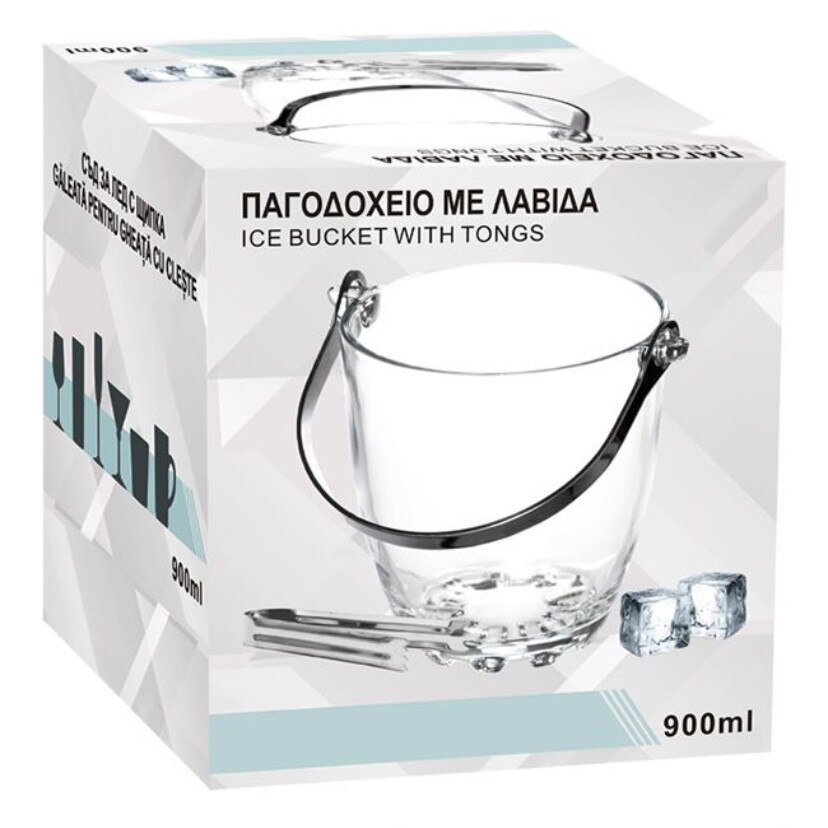 Set frapiera pentru gheata si cleste metalic, transparenta cu maner ...