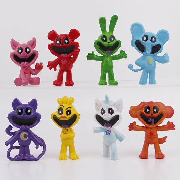 Set cu 8 figurine, The Smiling Critters, Creaturi zambitoare, Personaj ...