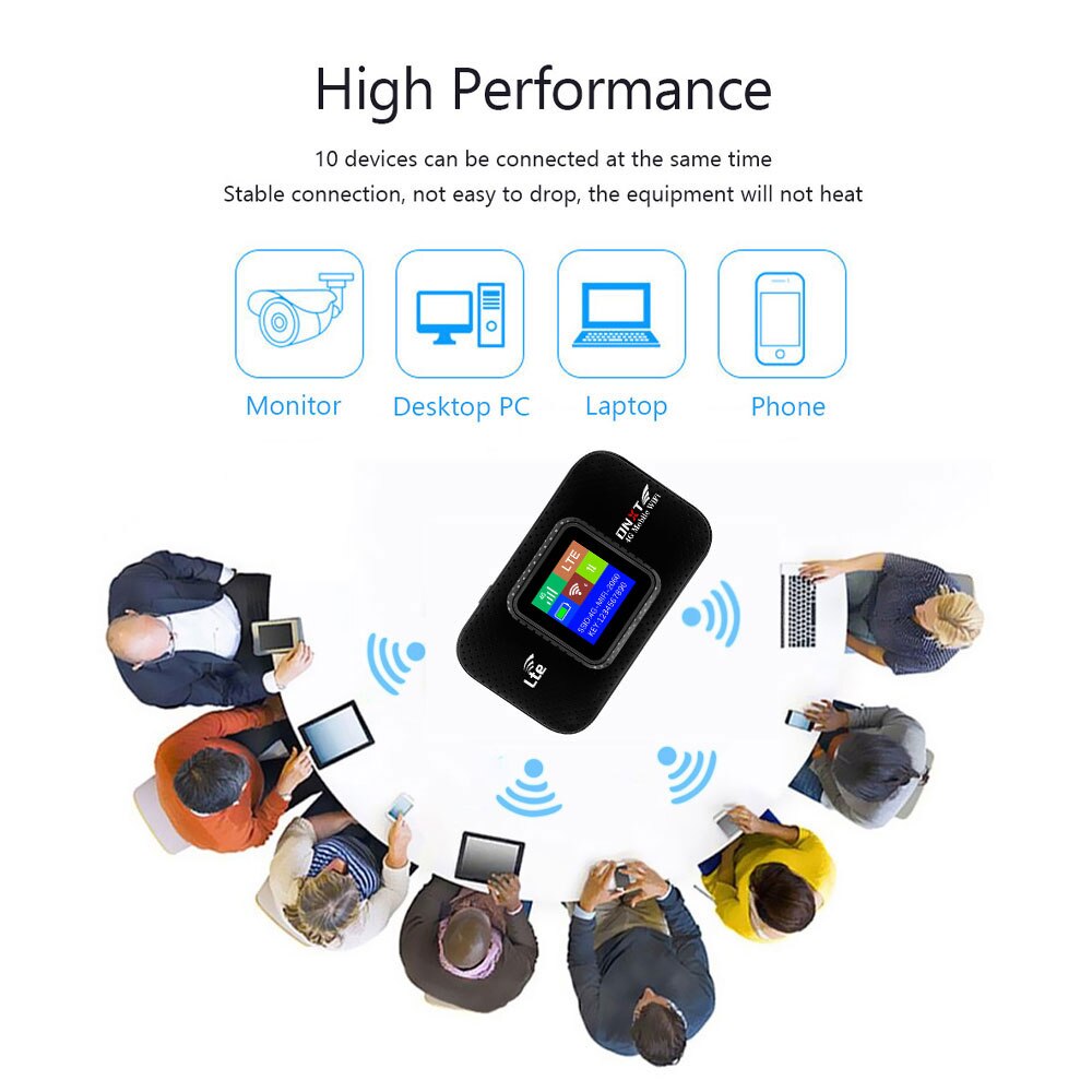 Router portabil DNXT M9S-E, Router 4G, Slot SIM, 3000mAh, Negru - eMAG.ro