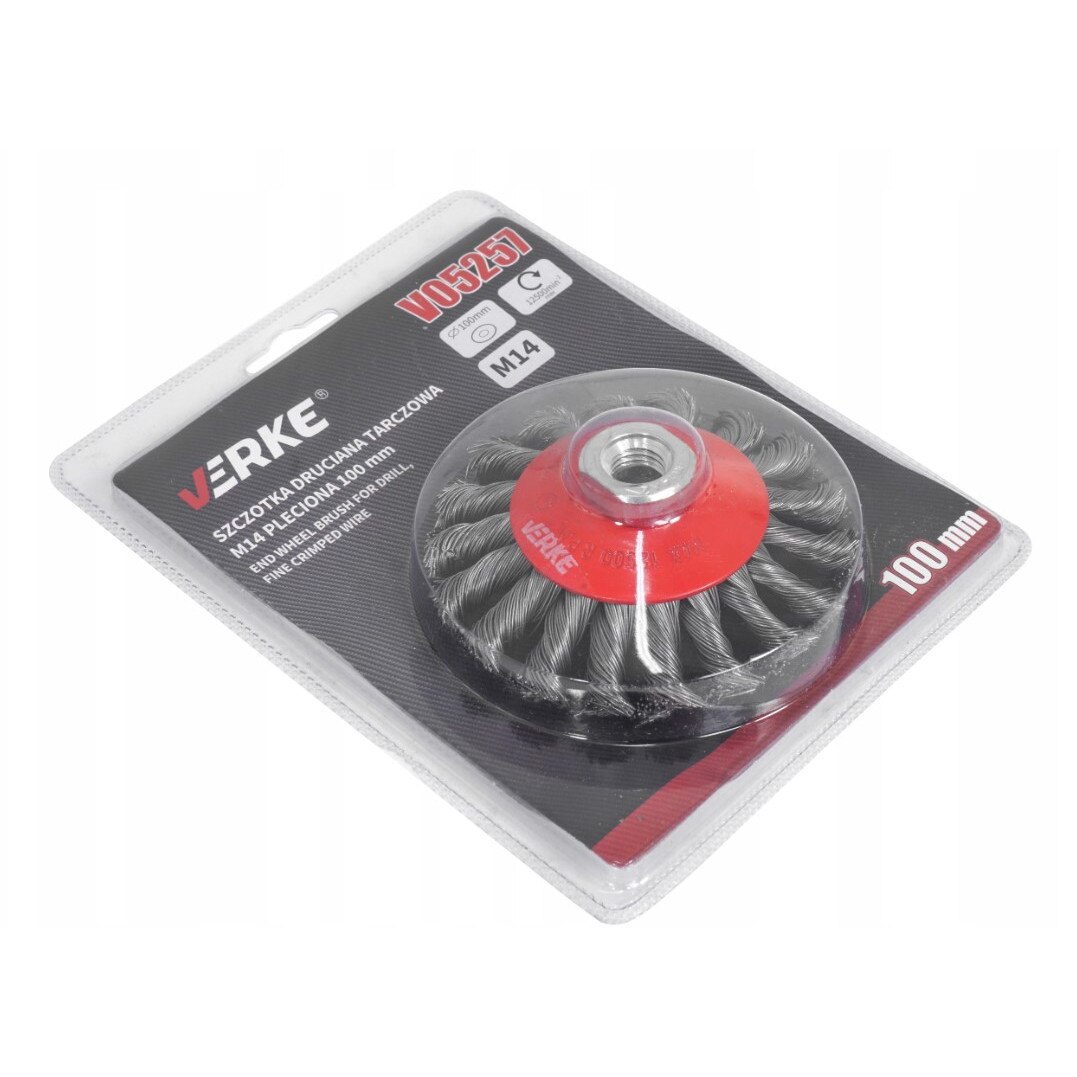 Perie sarma circulara cu toroane, 100mm, M14, sarma impletitata, Verke ...