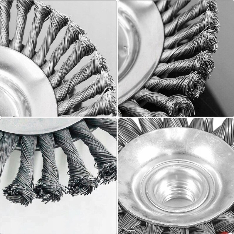 Perie sarma circulara cu toroane, 100mm, M14, sarma impletitata, Verke ...