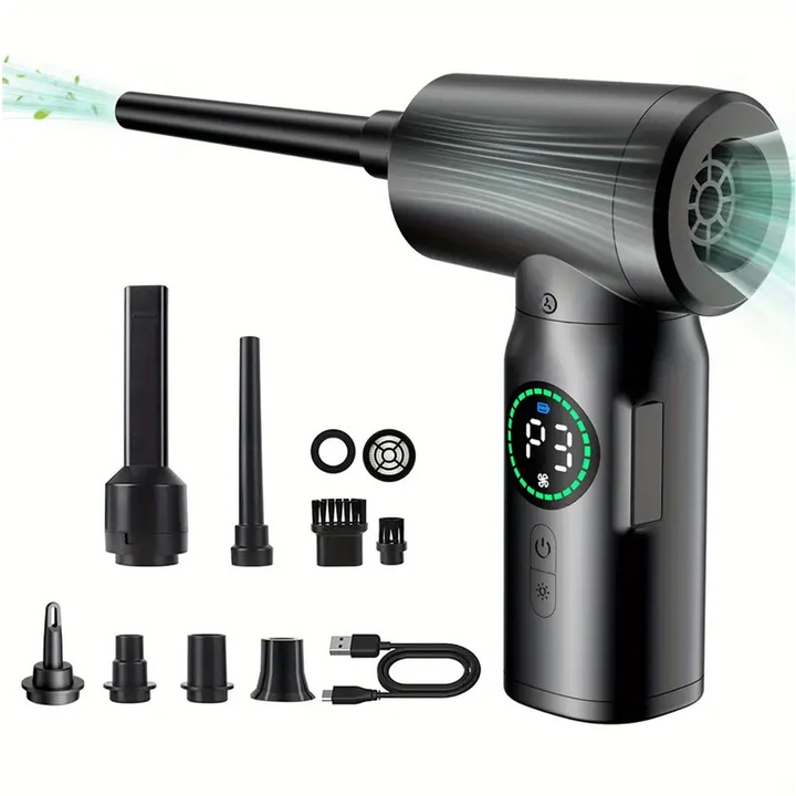 Suflanta de aer comprimat si aspirator 2 in 1, NEXTLY, cu acumulator ...