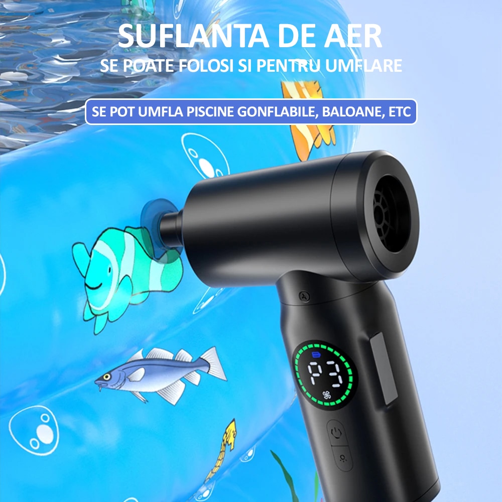 Suflanta de aer comprimat si aspirator 2 in 1, NEXTLY, cu acumulator ...