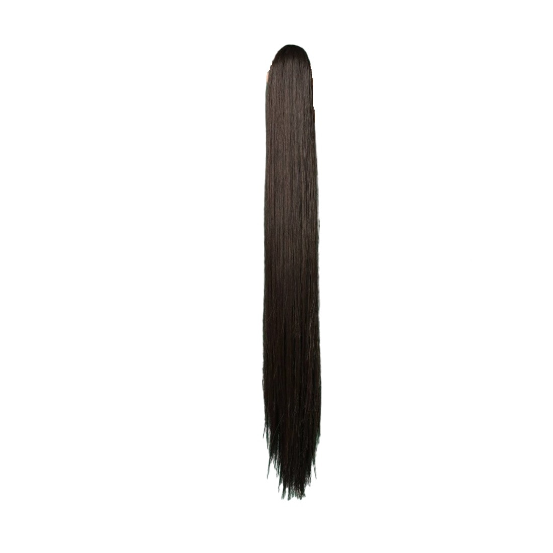 Coada de par extensie Ponytail, par drept, 60 cm, culoarea saten inchis ...