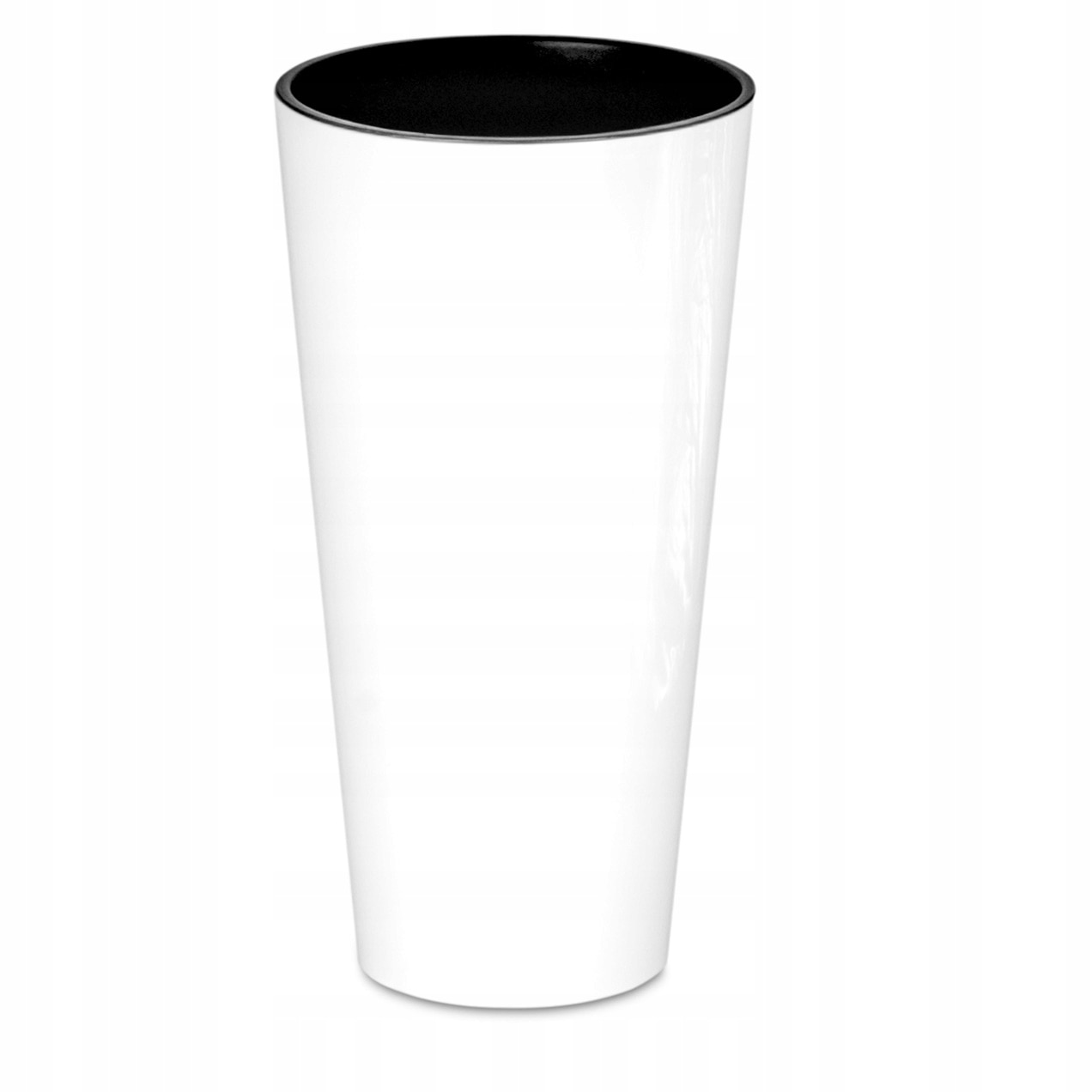 Ghiveci rotund inalt Tubus slim shine DTUS200S, 20x38cm, Alb - eMAG.ro