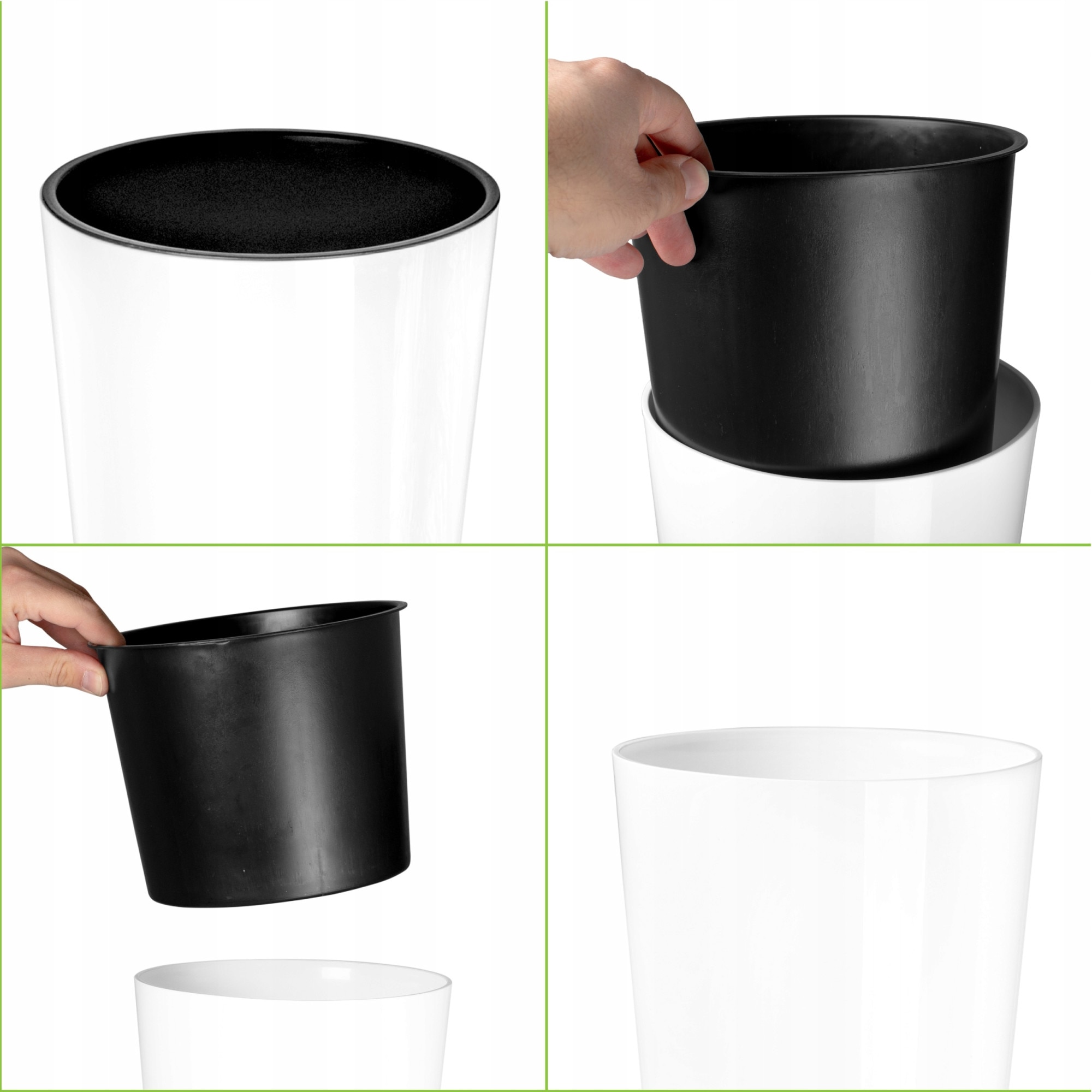 Ghiveci rotund inalt Tubus slim shine DTUS200S, 20x38cm, Alb - eMAG.ro