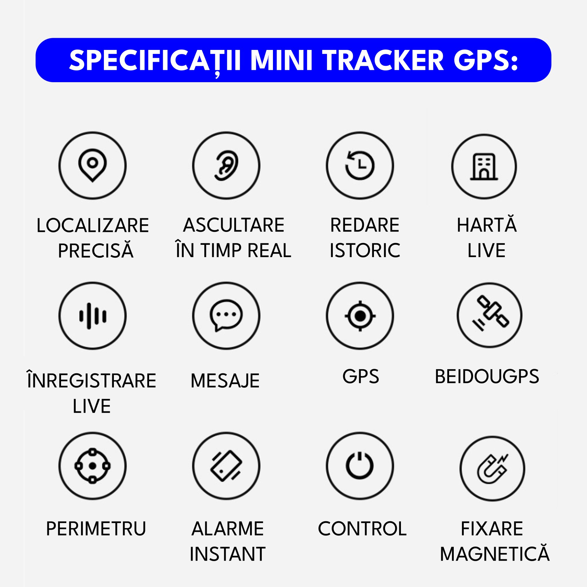 Mini tracker GPS 4G, EJ PRODUCTS, Q10, monitorizare in timp real ...