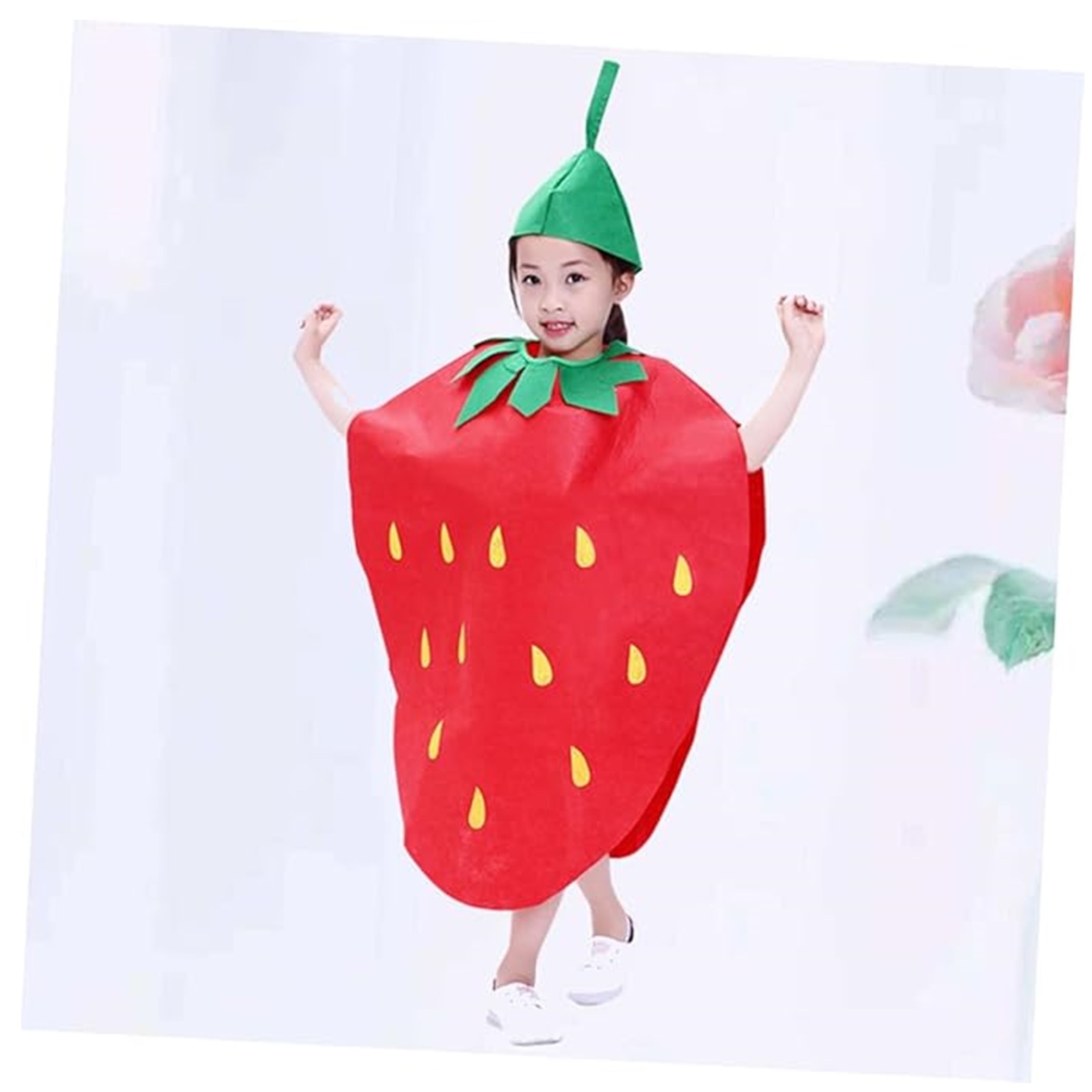 Costum fruct Capsuna KidMania®, rosu, pentru copii, Universala - eMAG.ro