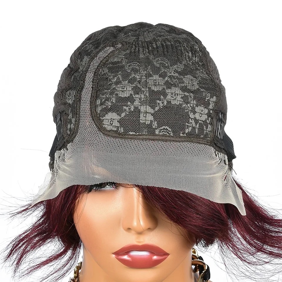 Peruca din par natural Michelle Burgundy, Oskar Shop - eMAG.ro