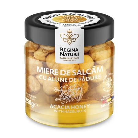 Miere de salcam cu alune de padure 250g Regina Naturii - eMAG.ro