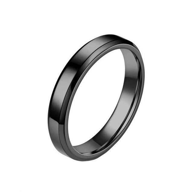 Inel Slim Elegance, Minimalist, Barbati, Design simplu mat, Negru ...