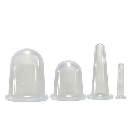 Set 4 Ventuze Masaj corporal si facial Kalyda, Silicon, Incolore - eMAG.ro