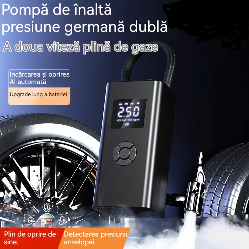 Compresor auto portabil, Pentru umflat roti, 150 PSI, Afisaj LED, 4 ...