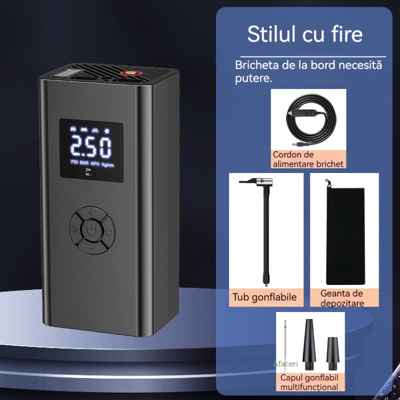Compresor auto portabil, Pentru umflat roti, 150 PSI, 4500mAh ...