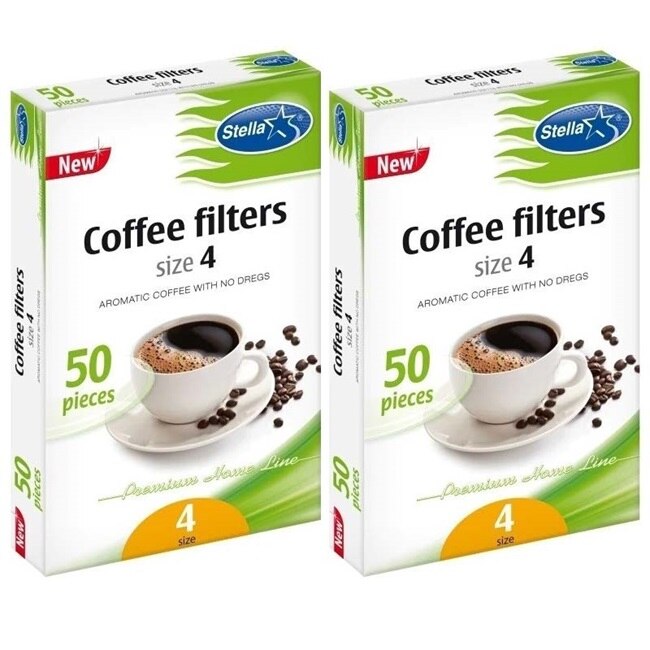 Комплект 2 филтри за кафе №4, Stella Pack, 100 бр - eMAG.bg