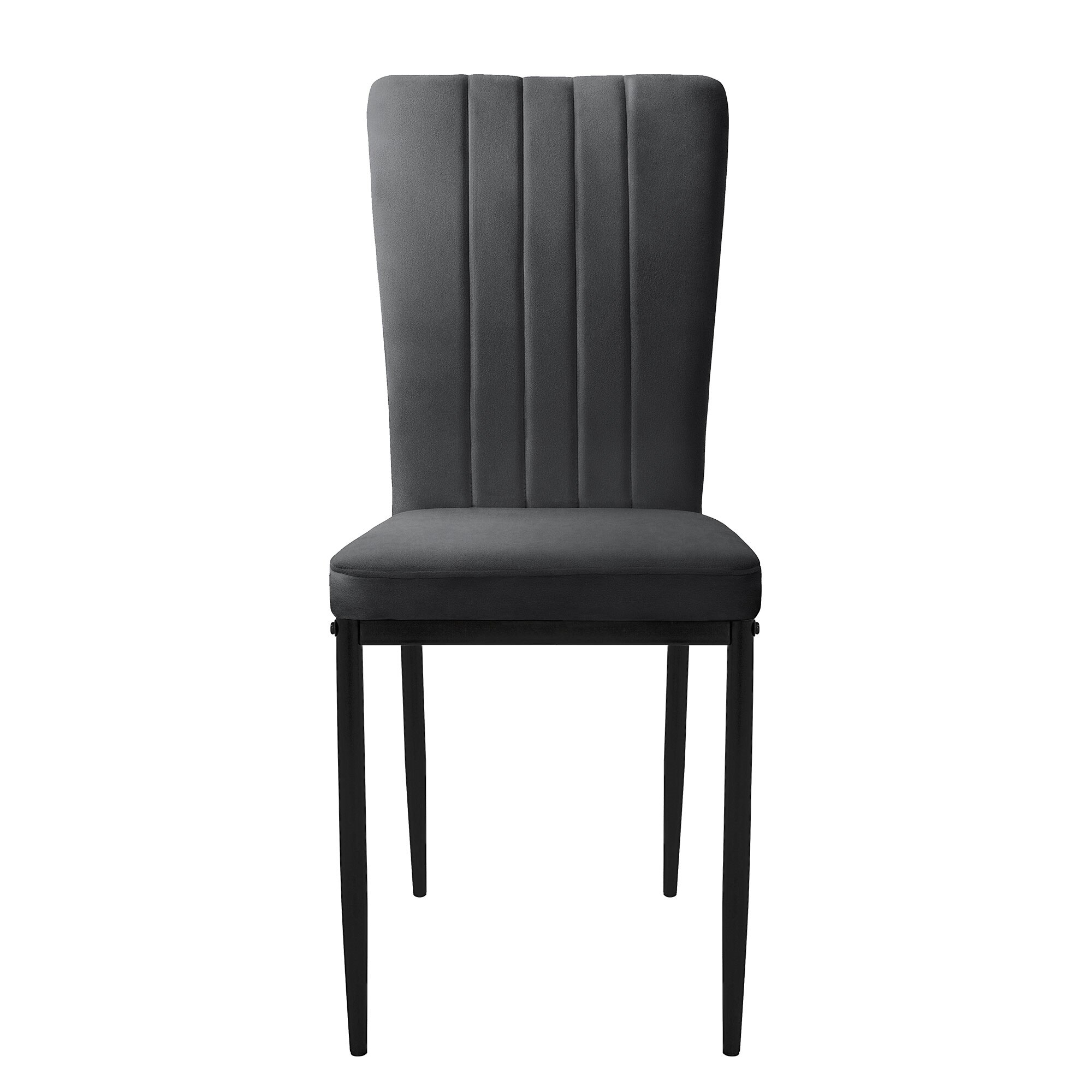 Set 4 scaune dining / living ML-Design, catifea, gri, 42 x 40 x 97 cm ...