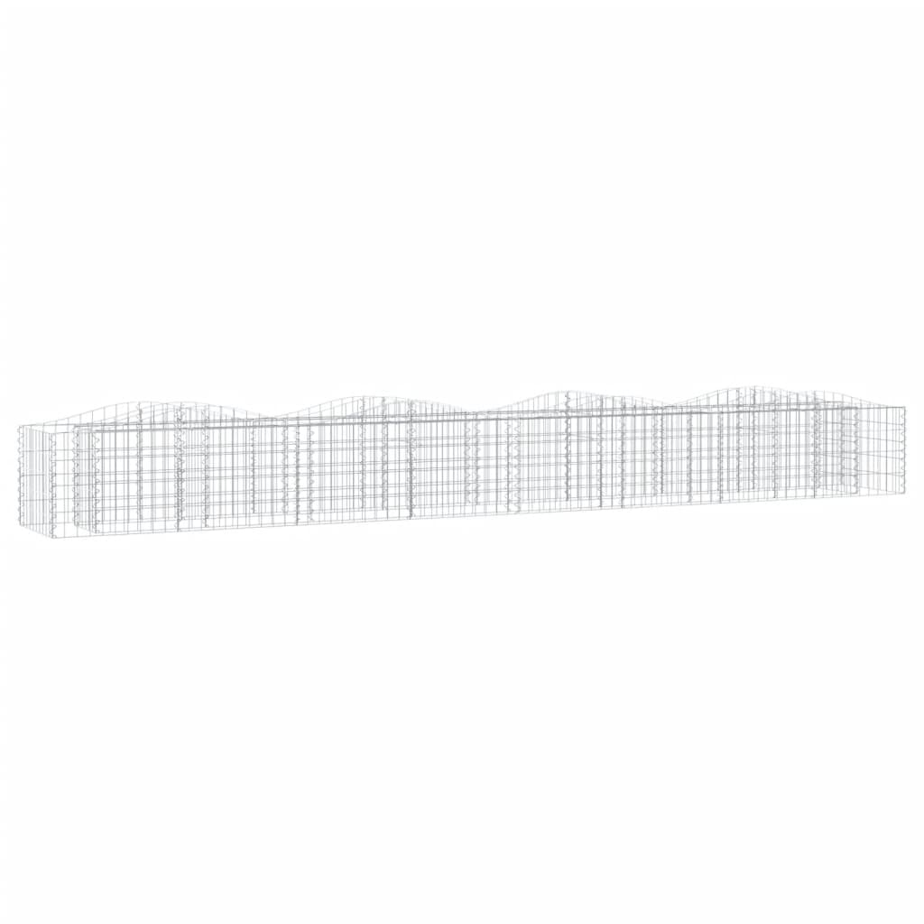 Strat inaltat cu gabion arcuit vidaXL, 400x50x50 cm, fier galvanizat 22 ...