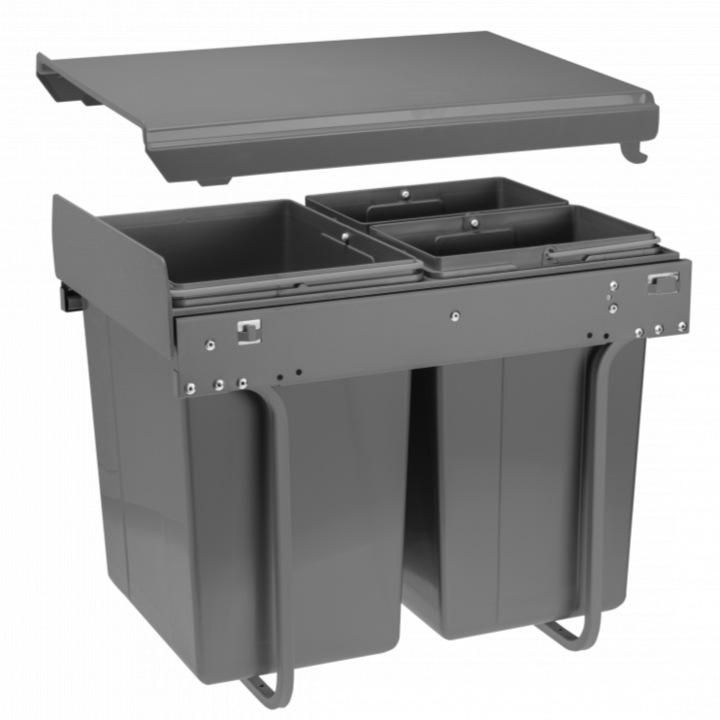 Cos de gunoi Practi Eco incorporabil cu 2 compartimente x 10 L si 1 ...