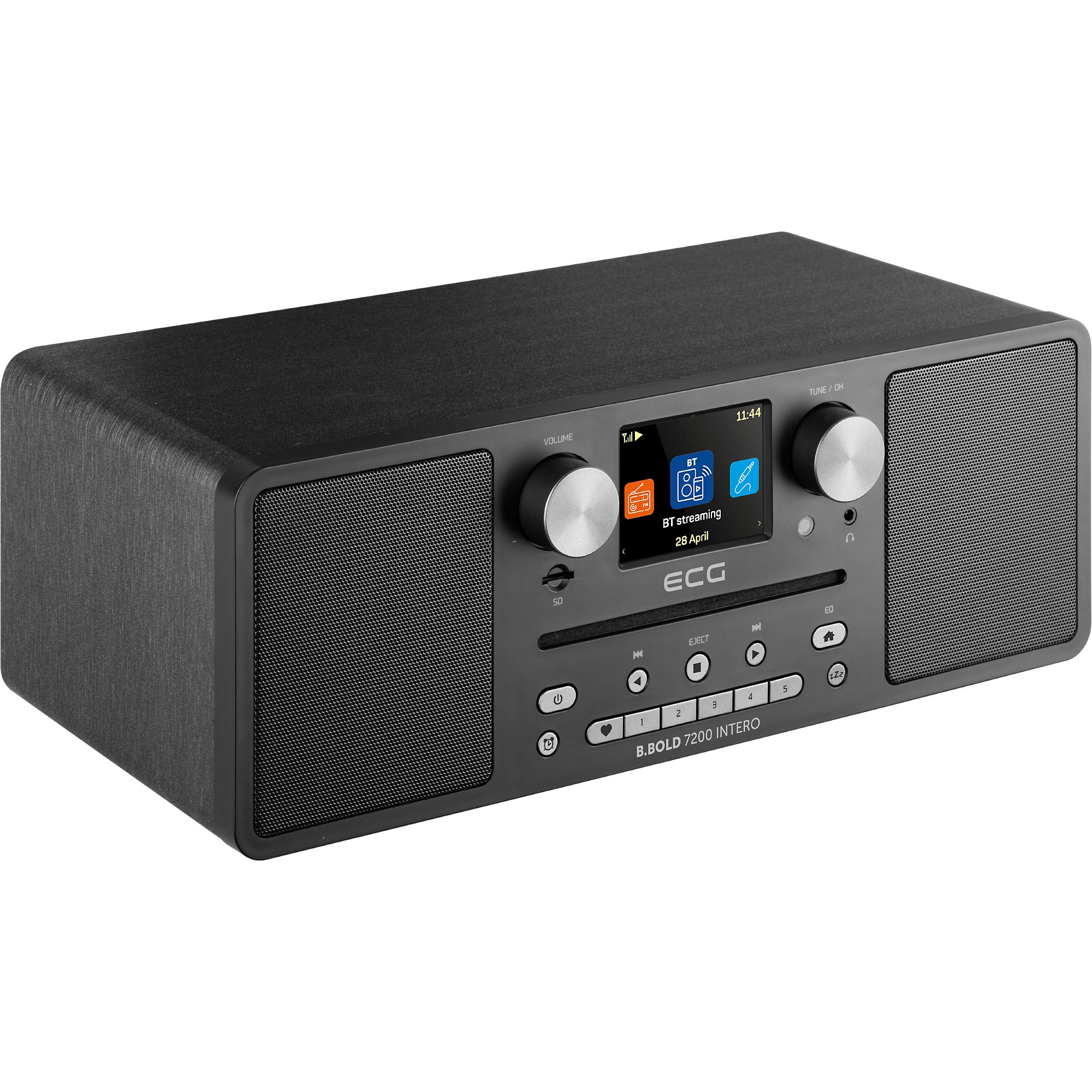 Internet radio, ECG B.BOLD 7200 Intero Black, FM + DAB, stereo 2 × 10 W, CD audio si MP3 ...