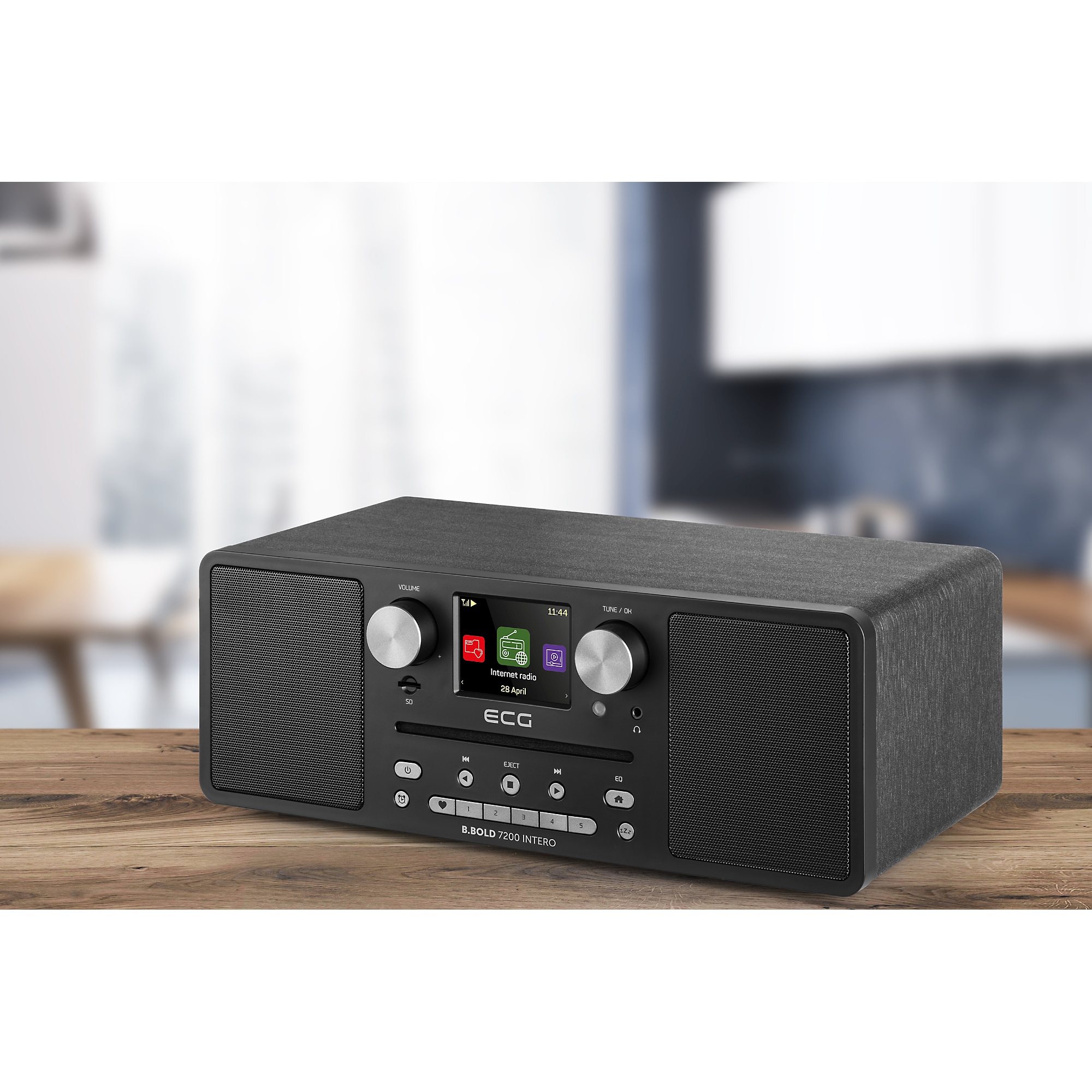 Internet radio, ECG B.BOLD 7200 Intero Black, FM + DAB, stereo 2 × 10 W, CD audio si MP3 ...