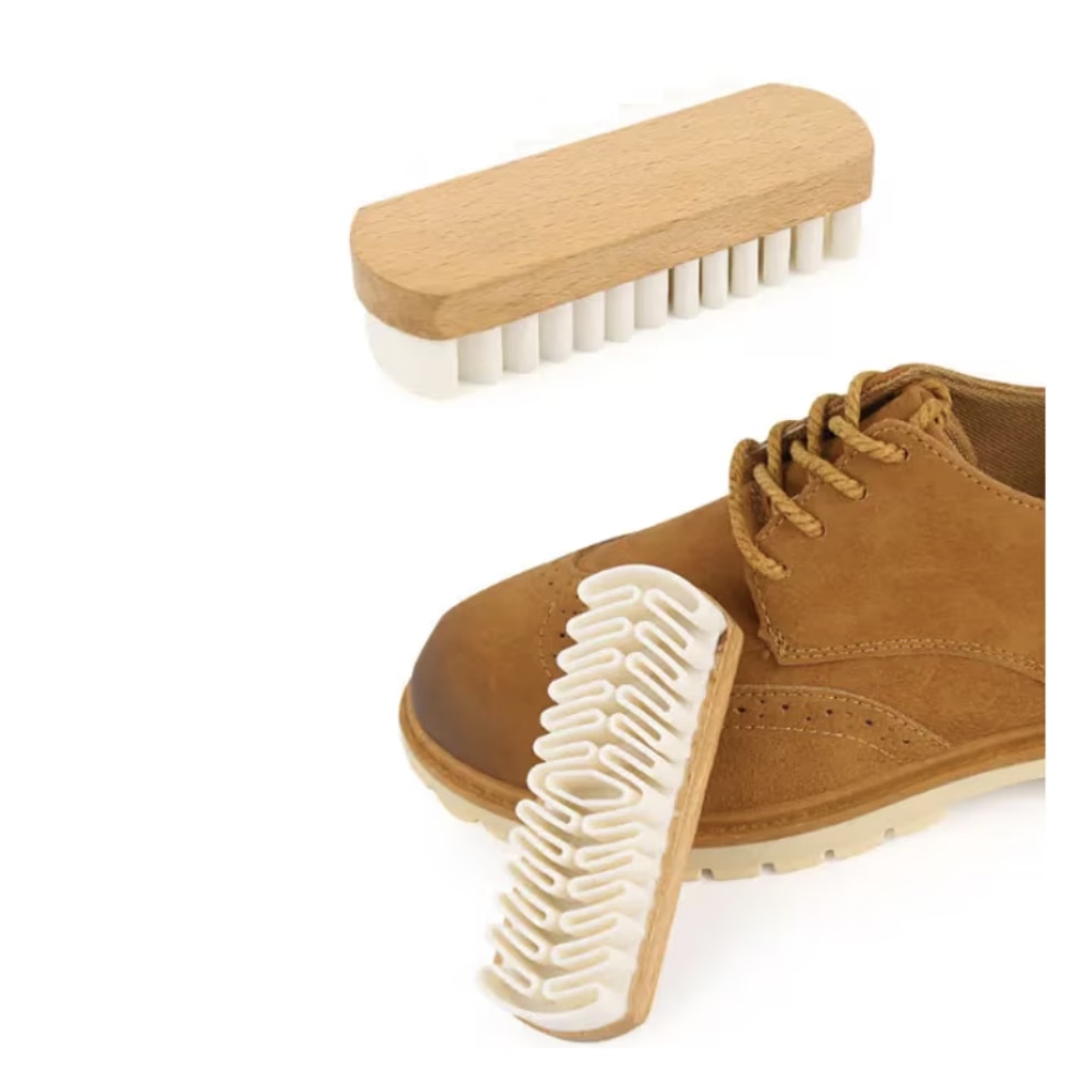 Perie pentru curatarea pantofilor, Piele intoarsa/Nubuck/Silicon, 13 cm ...