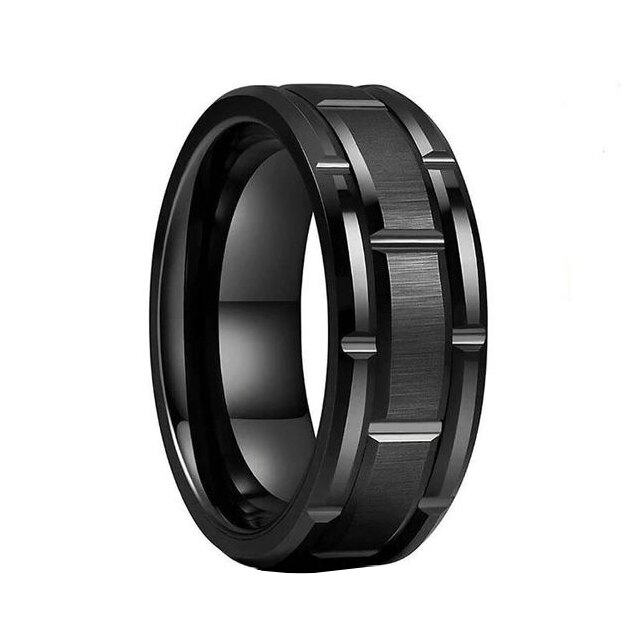 Inel Titan, pentru Barbati, Design Modern, Stainless-steel, Negru - eMAG.ro