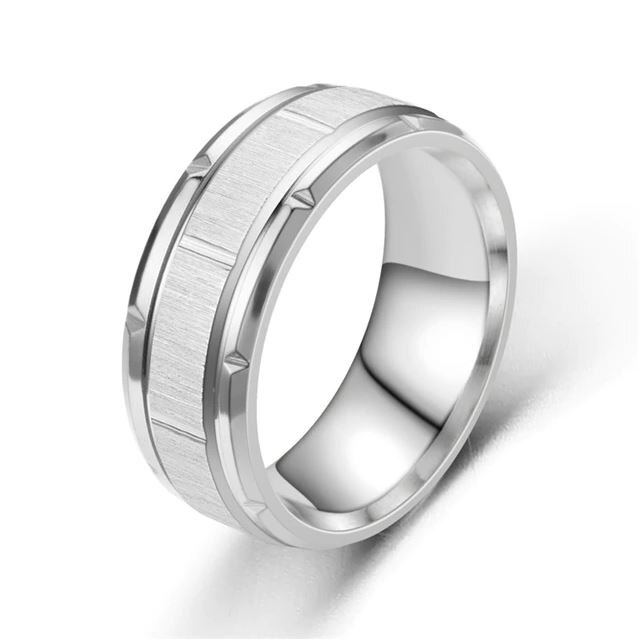 Inel Titan, pentru Barbati, Design Modern, Stainless-steel, Argintiu ...