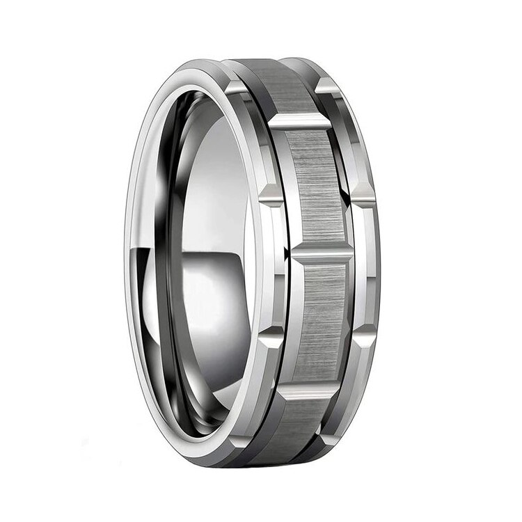 Inel Titan, pentru Barbati, Design Modern, Stainless-steel, Argintiu ...