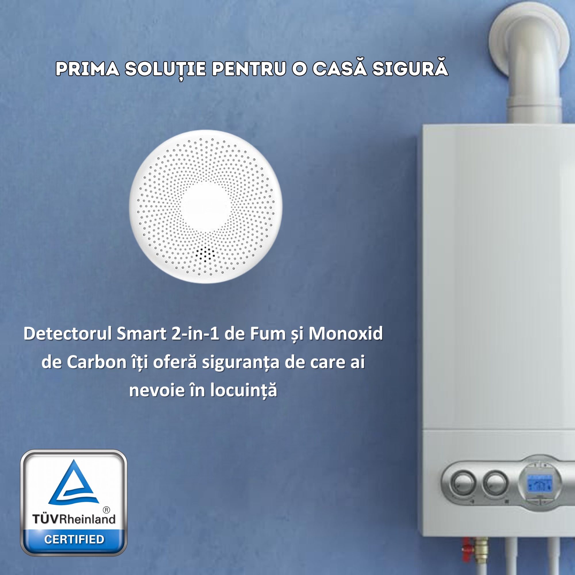 Detector 2 in 1 Fum si Monoxid de Carbon Smart STADIS™, Wireless ...