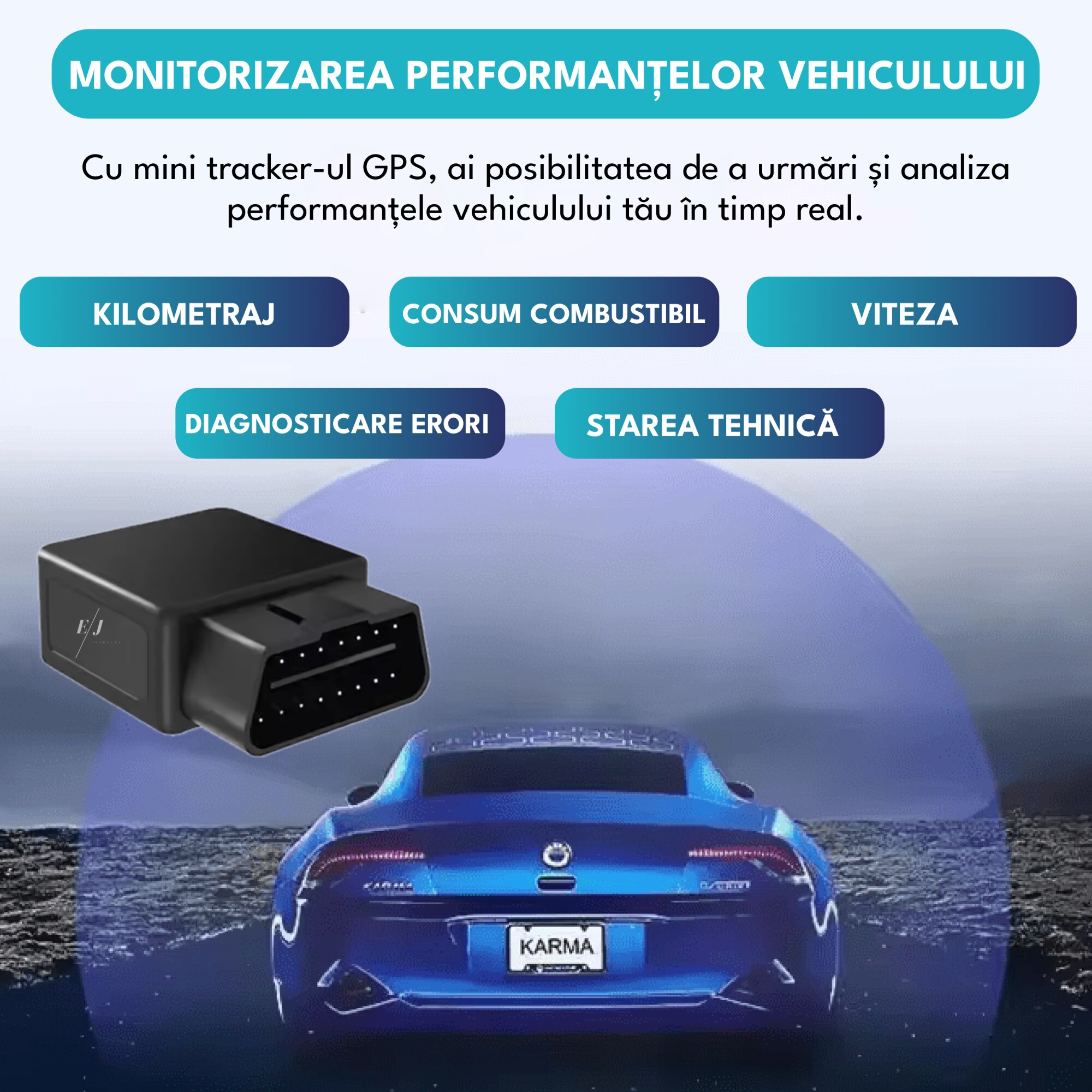 Mini tracker GPS 4G OBD, EJ PRODUCTS, D9, control de la distanta ...