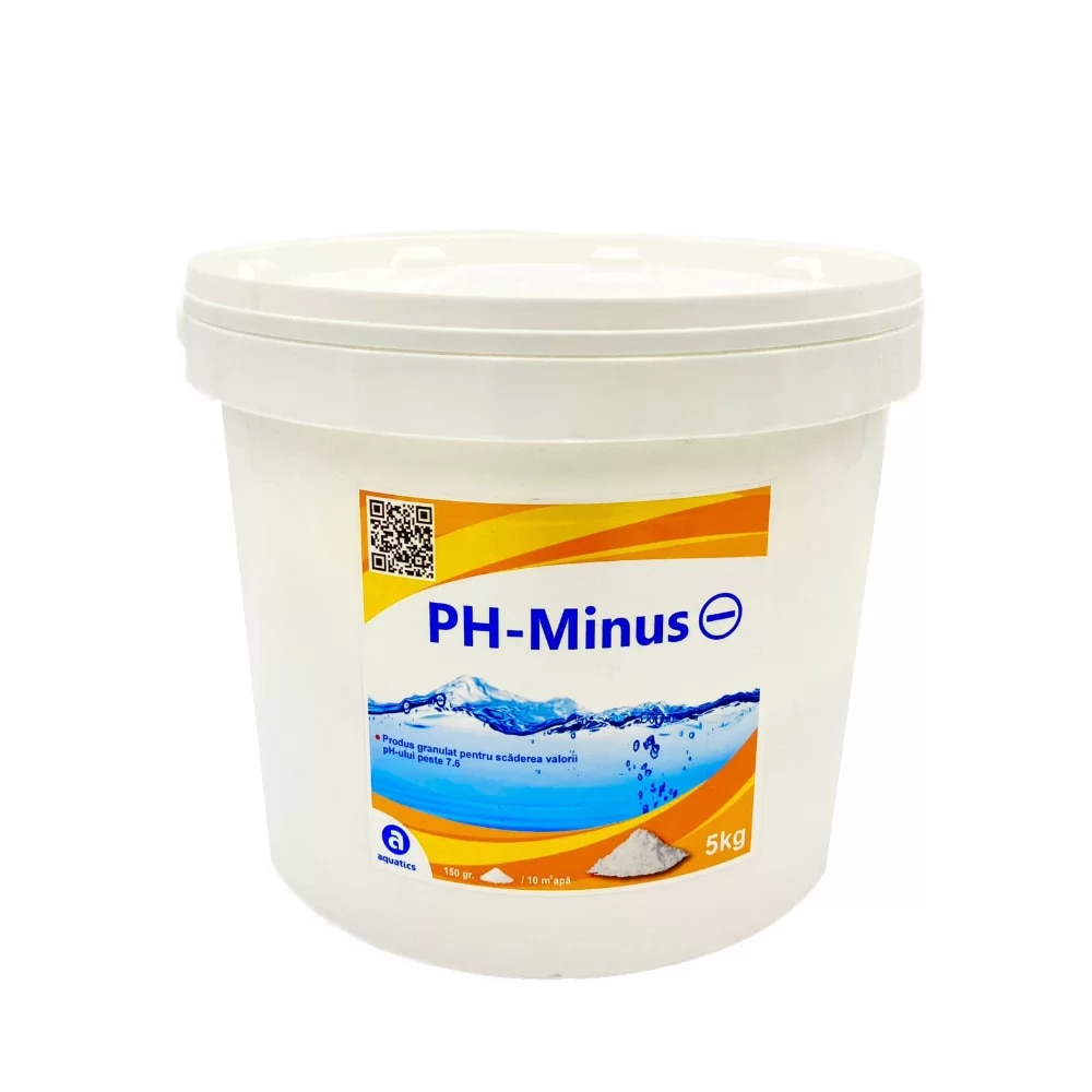 Препарат на гранули за регулиране на pH във вода Aquatics PH-minus, 5кг ...