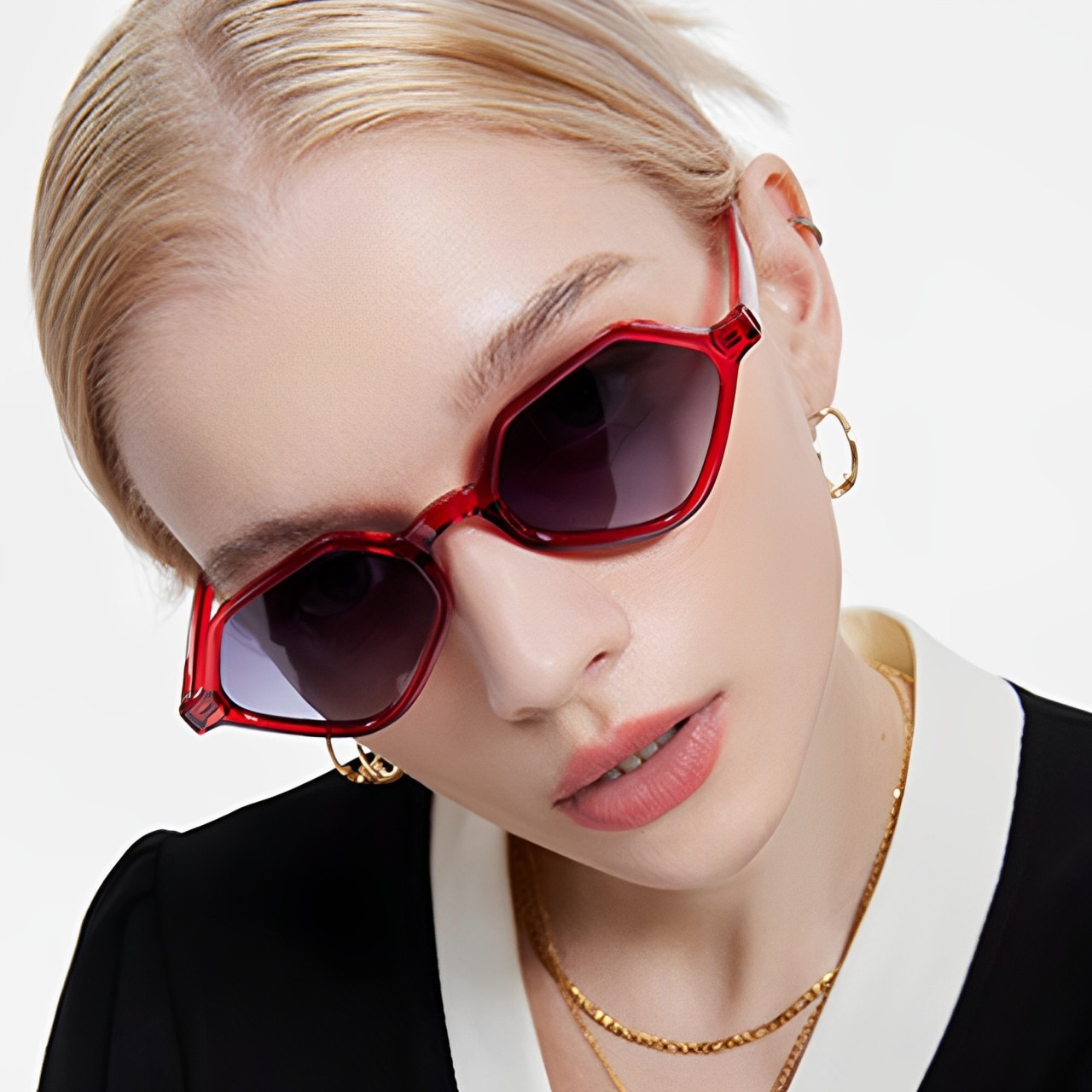 Ochelari de soare dama, Protectie UV, Rosu - eMAG.ro