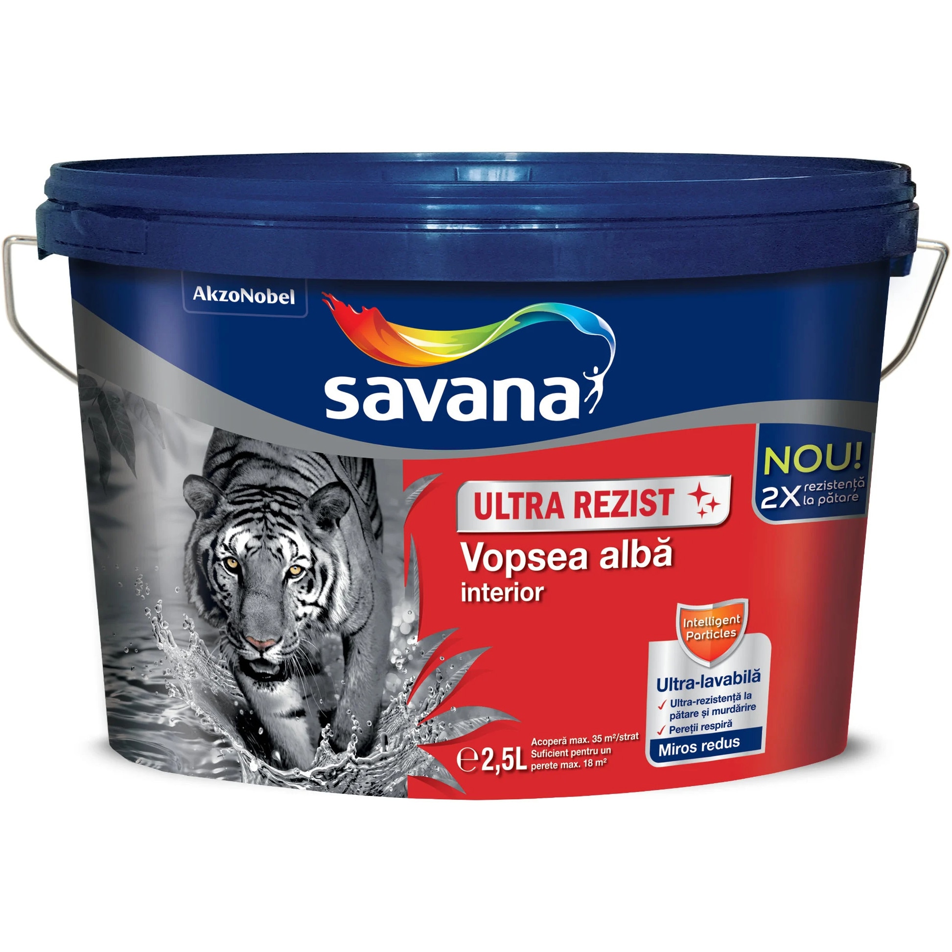 Vopsea superlavabila pentru interior Savana UlTRA REZIST, superalba, 2.5l - eMAG.ro