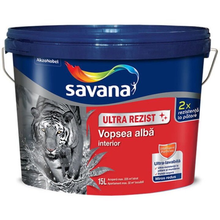 Vopsea superlavabila pentru interiorSavana UlTRA REZIST 5738522, superalba, 15 l - eMAG.ro