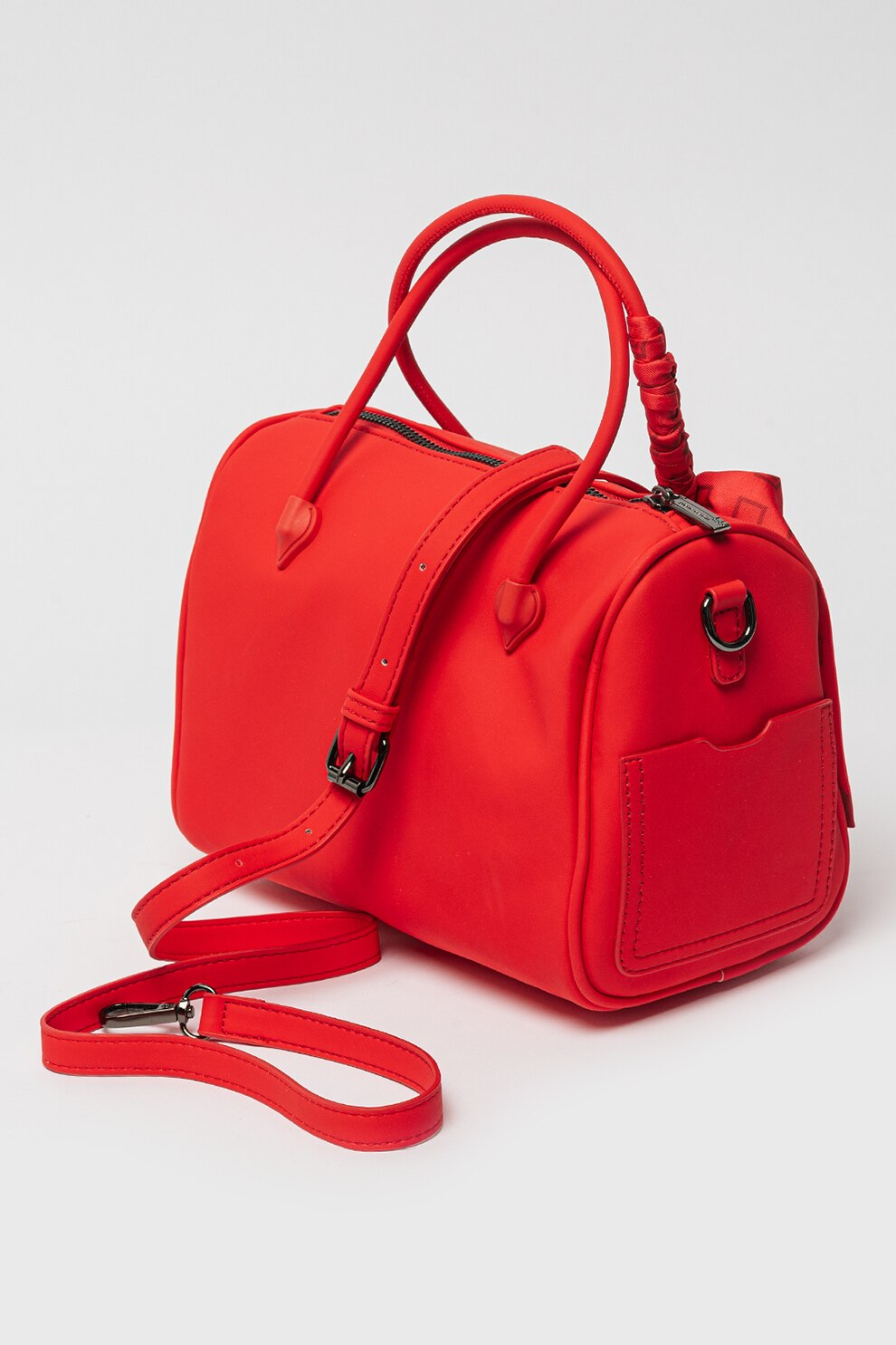 Pierre Cardin, Geanta bowler de piele ecologica, Rosu vermillion - eMAG.ro