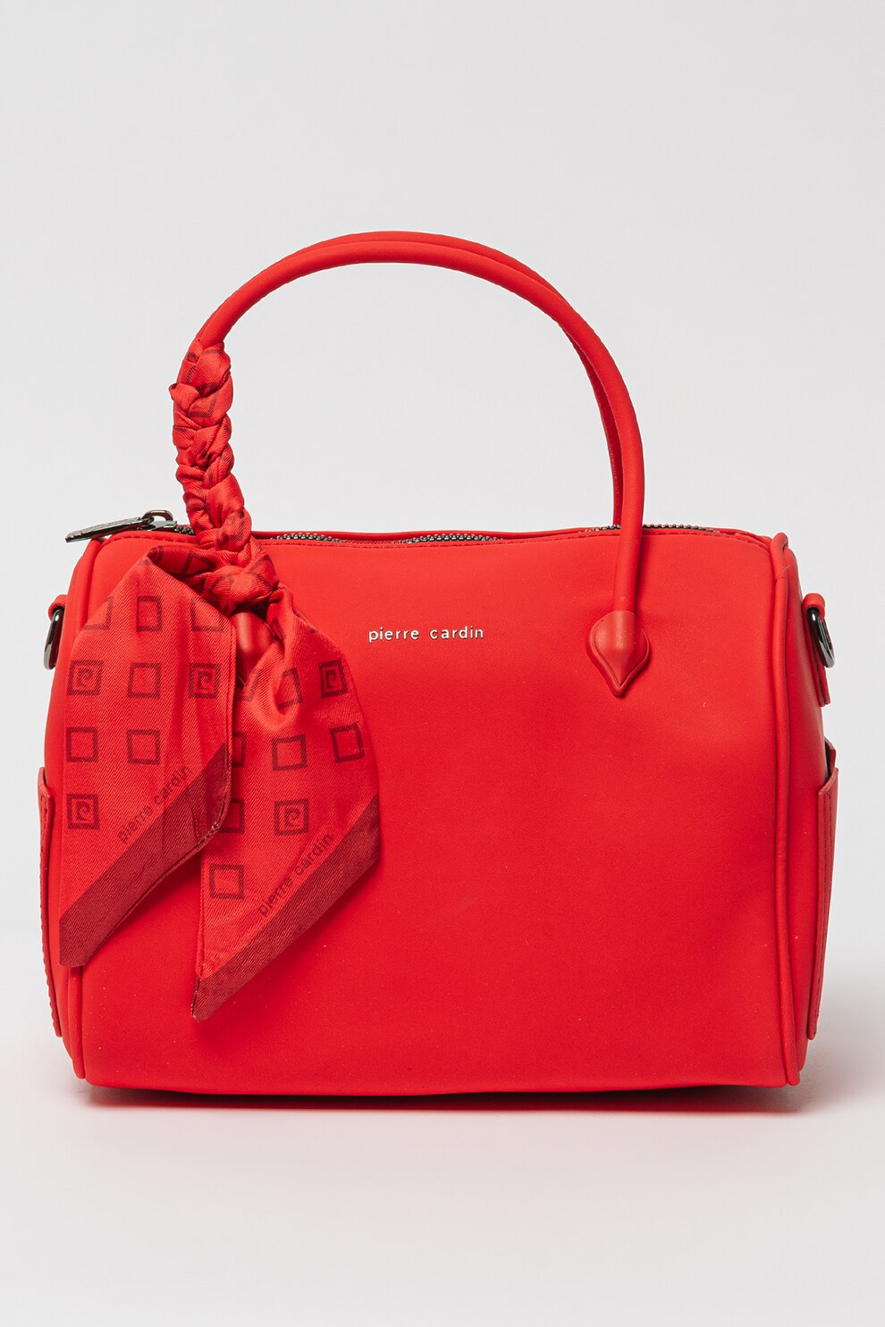 Pierre Cardin, Geanta bowler de piele ecologica, Rosu vermillion - eMAG.ro