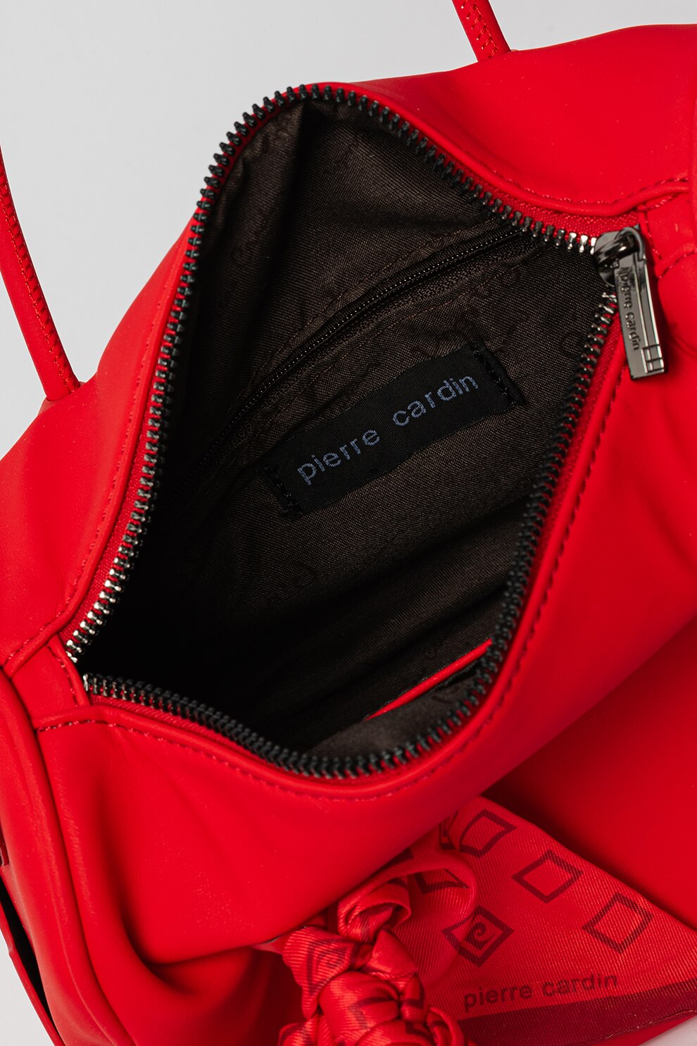 Pierre Cardin, Geanta bowler de piele ecologica, Rosu vermillion - eMAG.ro